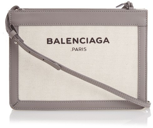 Balenciaga Navy Mini cotton-canvas cross-body bag - ShopStyle