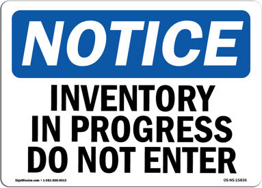 SignMission Notice Inventory in Progress Do Not Enter Sign - ShopStyle ...