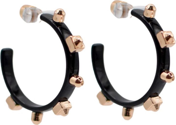 Smith & Co. Jewel Design Women's Black / Gold Black Metal Hoop - Gold ...