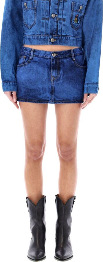 Vivienne Westwood Foam Mini Denim Skirt - ShopStyle