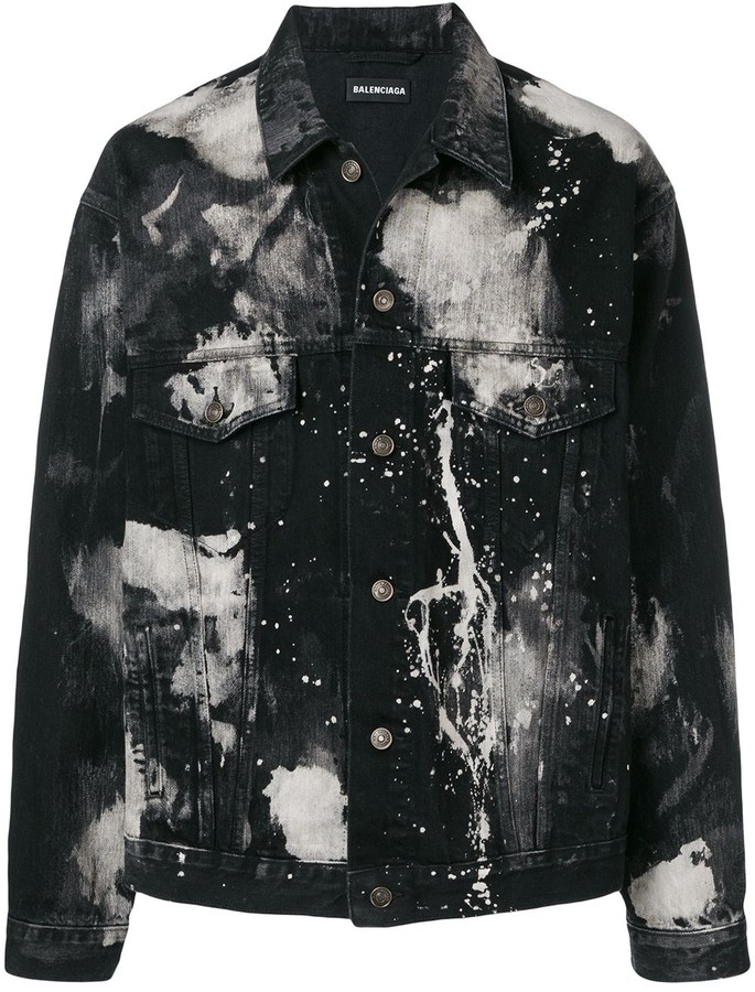 Balenciaga Paint Stain Denim Jacket - ShopStyle Outerwear