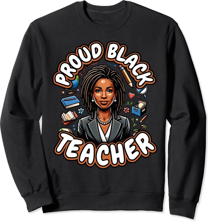Proud Black Teacher Afro Black History Month Black Teacher African American Education Black ...
