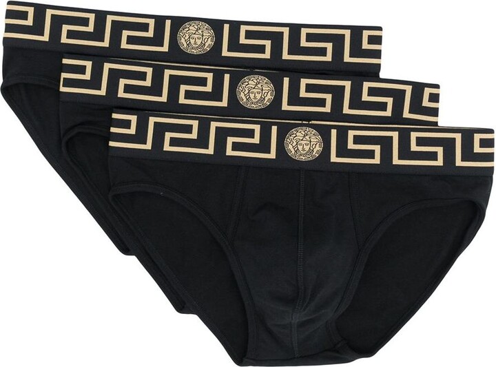 Versace Greca border briefs 3 pack - ShopStyle