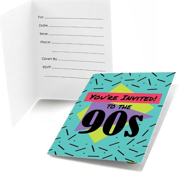 Big Dot of Happiness 90's Throwback - Fill In 1990s Party Invitations ...