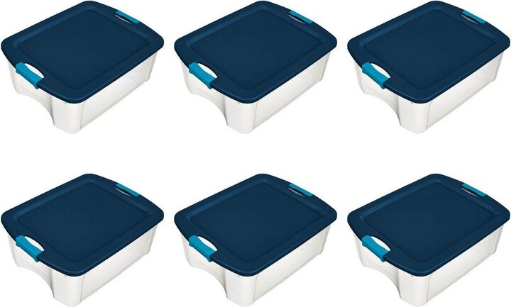 Sterilite 12 Gallon Secure Latch and Carry Storage Totes (6 Pack) for ...