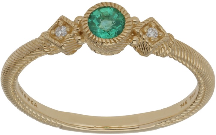 Judith Ripka 14K Gold Zambian Emerald and Diamond Ring - ShopStyle