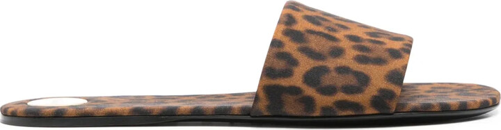 Saint Laurent Carlyle leopard-print slides - ShopStyle