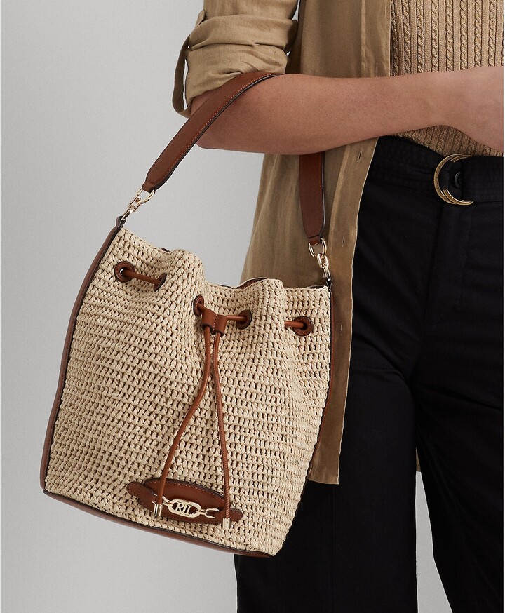 Lauren Ralph Lauren Andie Dual Fabric Bucket Bag - ShopStyle