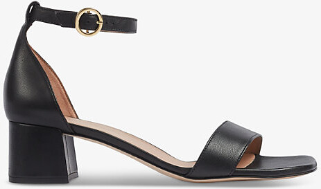 LK Bennett Womens Bla-black Nanette Block-heel Leather Sandals - ShopStyle