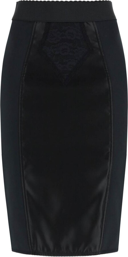 Dolce & Gabbana powernet and satin midi skirt - ShopStyle