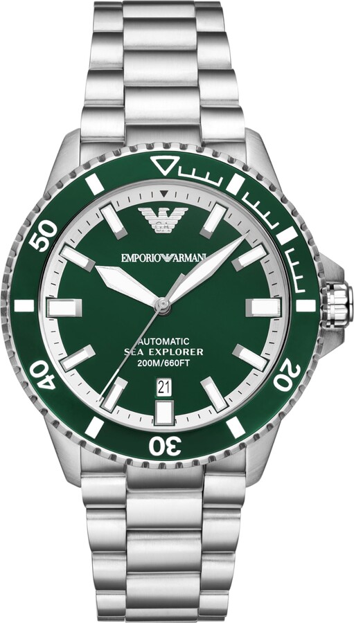 Emporio Armani Men's Sea Explorer Elite Automatic Stainless Steel Watch ...