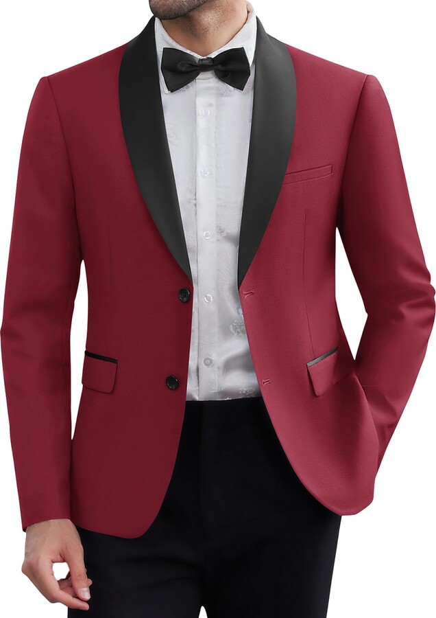 COOFANDY Men Tuxedo Jacket Slim Fit Blazer Suit Jacket Prom Dinner ...