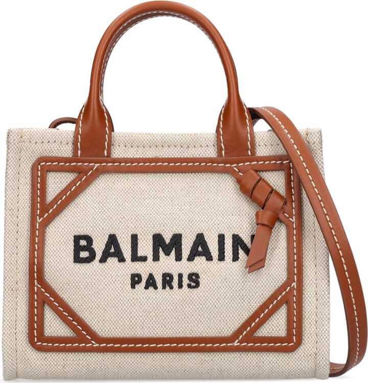 Balmain Mini B-army canvas bag - ShopStyle