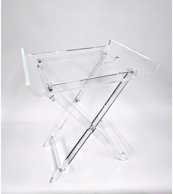 Design Styles Designstyles Acrylic Folding Tray Table W/ Rounded Edges ...
