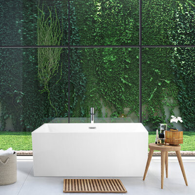 Altair Persephone 59" x 30" Freestanding Soaking Acrylic Bathtub ...