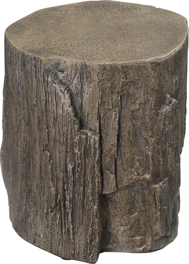 HOMCOM Decorative Side Table with Round Tabletop, Tree Stump Shape ...