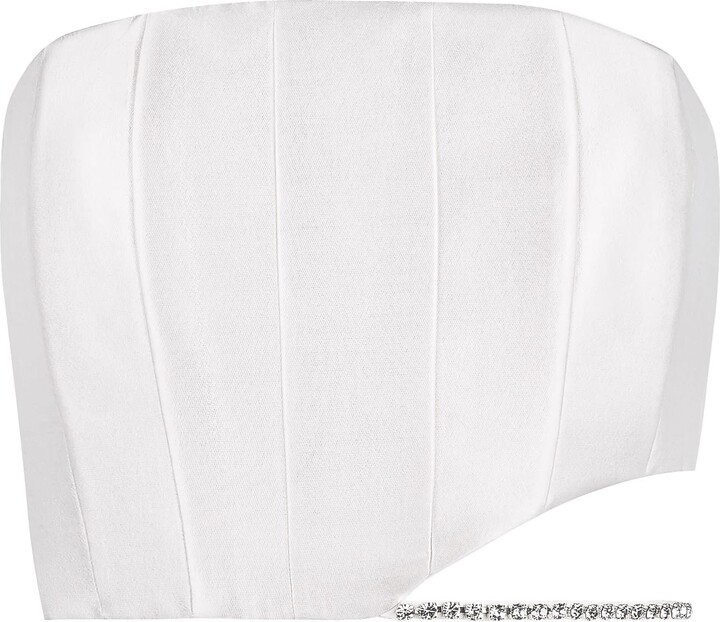 NDS the label Women's White Bandeau Corset Top With Crystal Chain ...