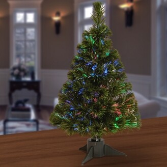 National Tree Company 24" Battery Operated Fiber Optic Ice Tree ...