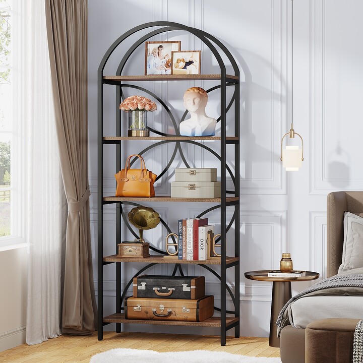 Bluebell 5-Tier Open Bookshelf, 75 Inch Arched Bookcase Shelf - ShopStyle