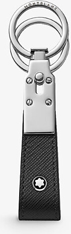 Montblanc Black Sartorial Branded-loop Gained-leather key fob - ShopStyle