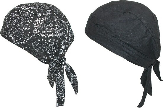 CTM Cotton Premium Solid and Paisley Do Rag (Pack of 2), Black Paisley ...