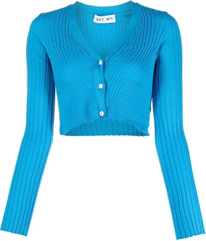 Act N°1 Ribbed-Knit Cropped Cardigan - ShopStyle