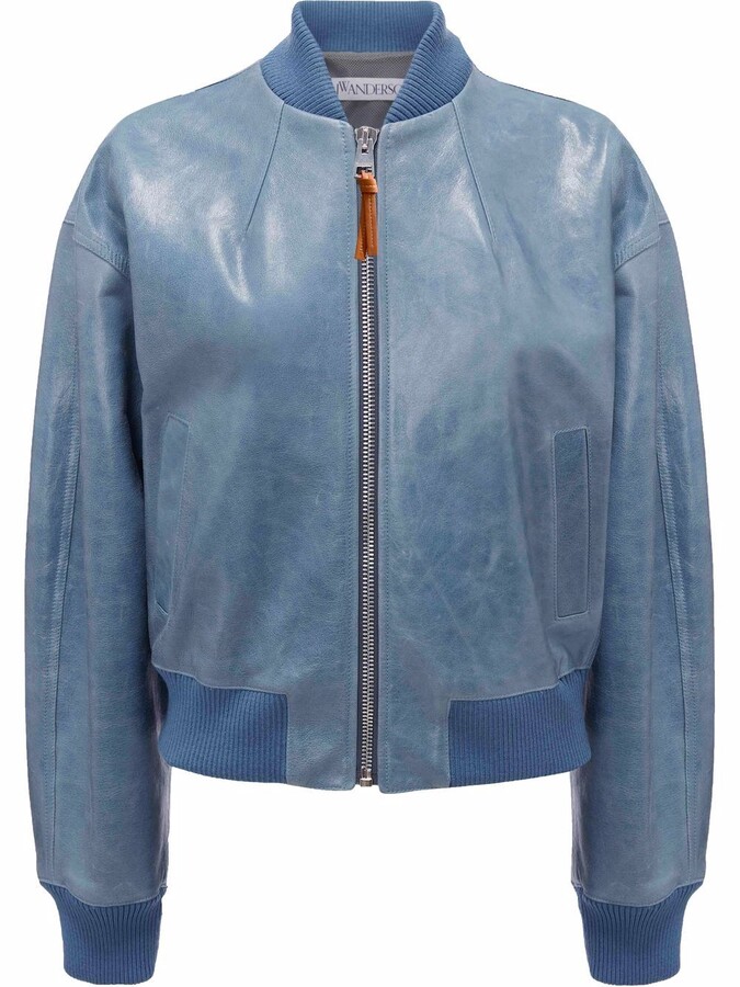 J.W.Anderson Glossed-Leather Bomber Jacket - ShopStyle