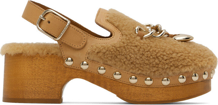 Chloé Tan Ninna Clogs - ShopStyle