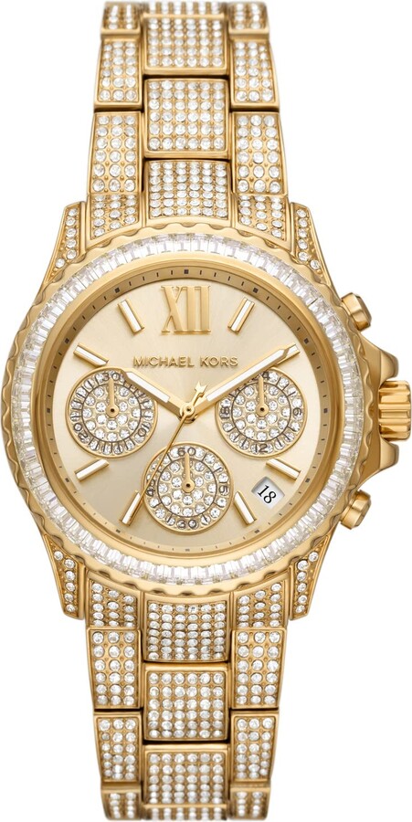 Michael Kors Everest Chronograph Gold-Tone Stainless Steel Watch (Model ...