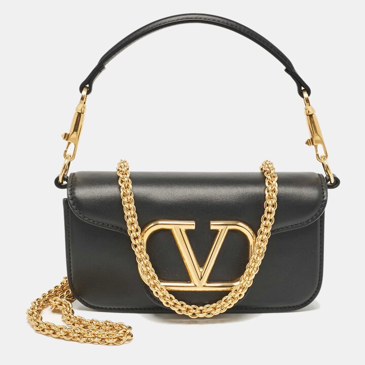 Valentino Black Leather Small Loco Shoulder Bag - ShopStyle