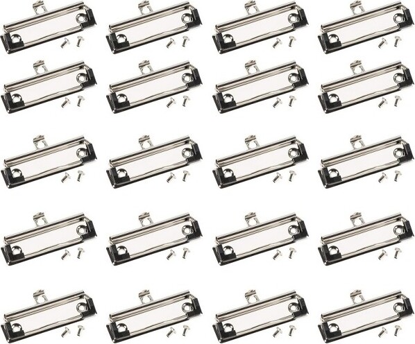 Juvale 20-Pack Mountable Clipboard Clips with Screws - 4 inch Metal ...