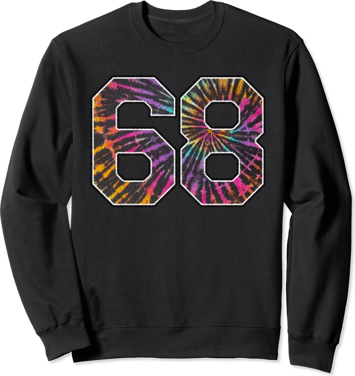 Sports Supporter Fan Wear Apparel Number 68 in Rainbow TieDye with ...