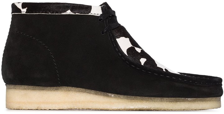 Clarks cow print Wallabee boots - ShopStyle