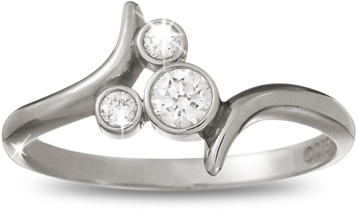 Disney Mickey Mouse Tilted Icon Diamond Ring Platinum - ShopStyle