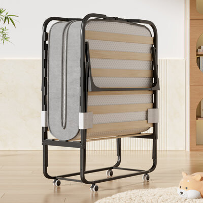 Alwyn Home Folding Bed With Mattress For Adults, Cot Rollaway Guest Bed ...