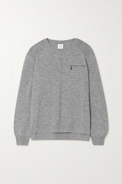 Bogner Gill Zip-detailed Melange Wool Sweater - Gray - ShopStyle