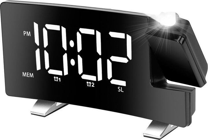 Fresh Fab Finds Curved-Screen Projection Alarm Clock: Dual Alarms, USB ...
