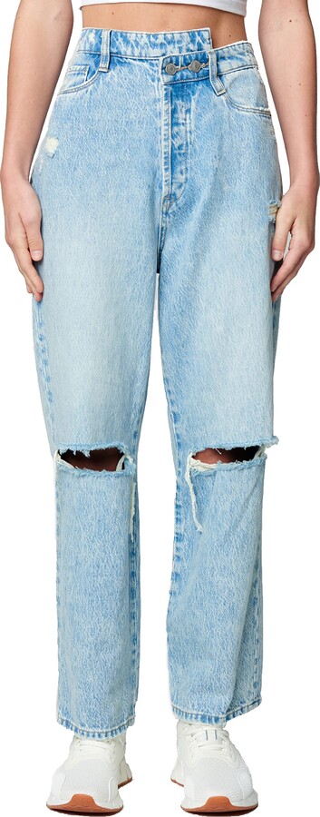 Blank NYC Womens Luxury Clothing Straight Leg Denim Jean with Rips at ...