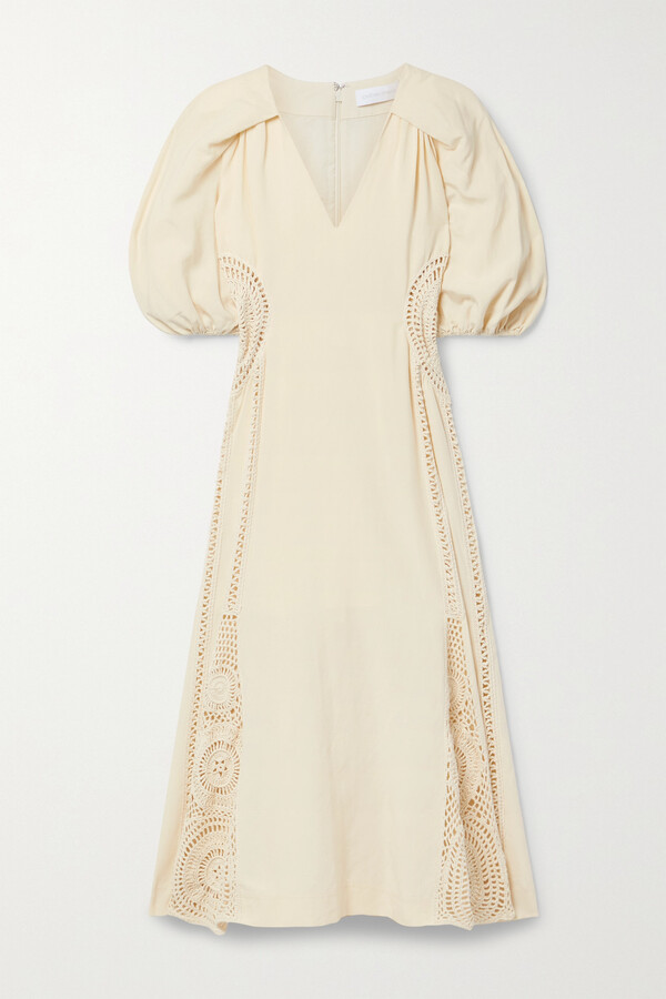 Jonathan Simkhai Rider Crochet-trimmed Tencel Lyocell And Linen-blend ...