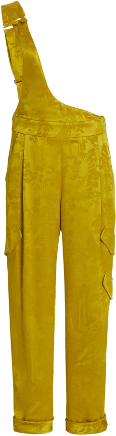 Hellessy Presley Satin One Shoulder Overalls - ShopStyle Jeans