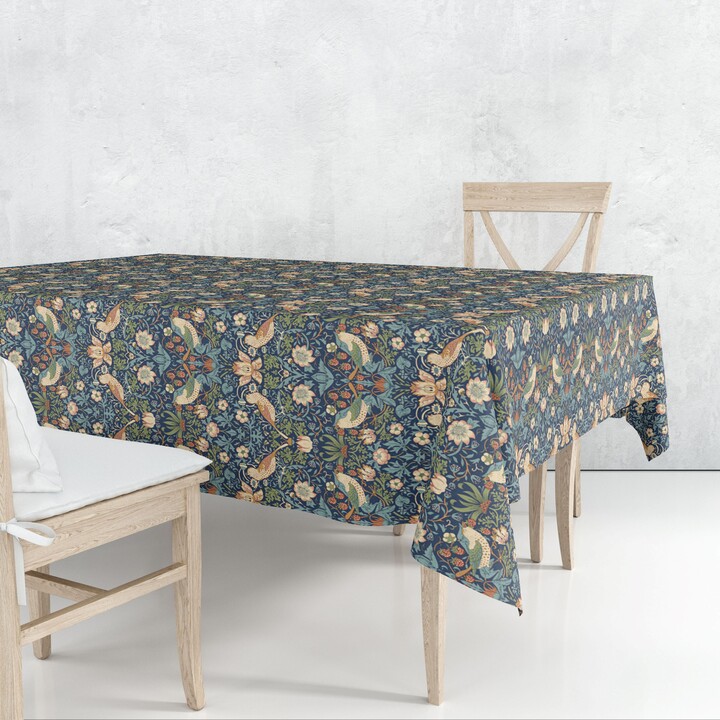 William Morris Strawberry Thief Acrylic Coated Tablecloth Strawberry ...