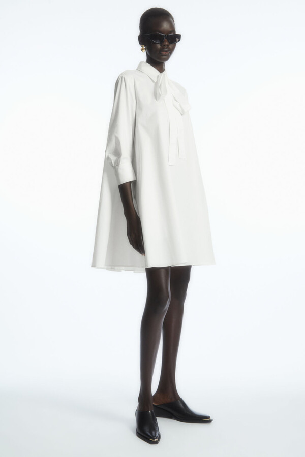COS Bow Mini Shirt Dress - ShopStyle