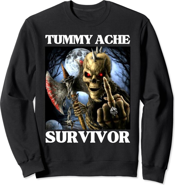Hard Cool Skeleton Memes Tummy Ache Survivor Funny Cool Edgy Hard ...