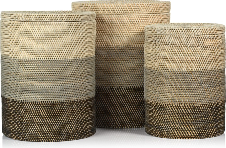 Zodax Bari Lidded Rattan Nested Baskets, Set of 3 - ShopStyle