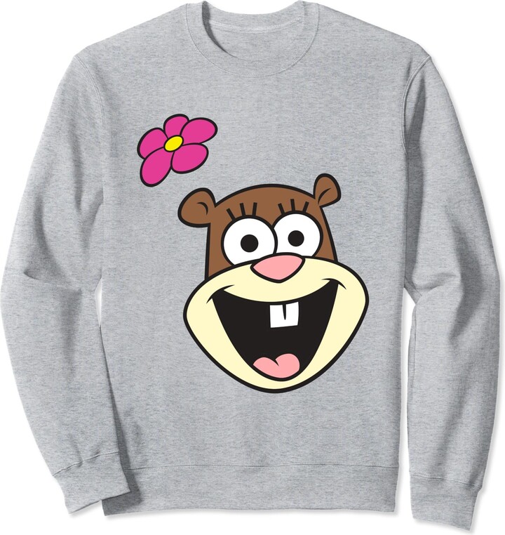 SpongeBob Squarepants Cheerful Sandy Cheeks Big Face Sweatshirt ...