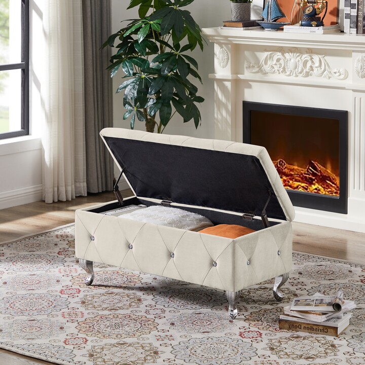 Tiramisu Flip Top Entryway Bench Seat with Safety Hinge - ShopStyle