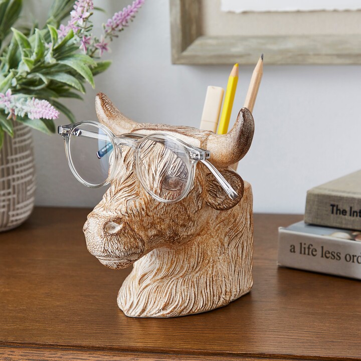 Dunelm Highland Cow Glasses Holder & Pot Brown - ShopStyle Countertop ...