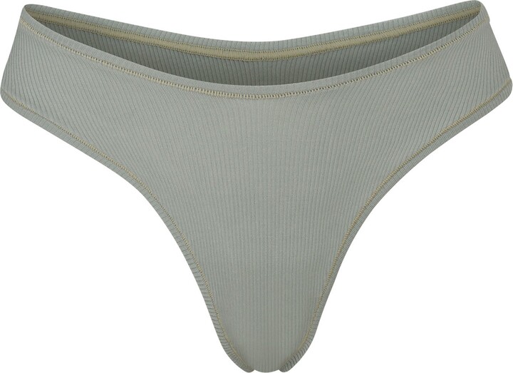 Cotton Rib Dipped Thong | Mineral - ShopStyle Plus Size Intimates