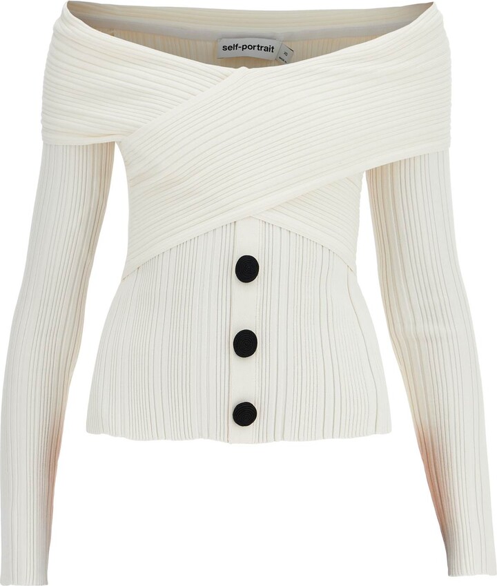 Self-Portrait Off-shoulder Knit Top - ShopStyle