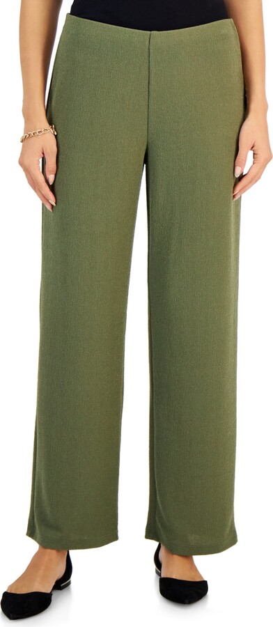 JM Collection Women's New Shine Wide-Leg Pull-On Pants, Created for ...